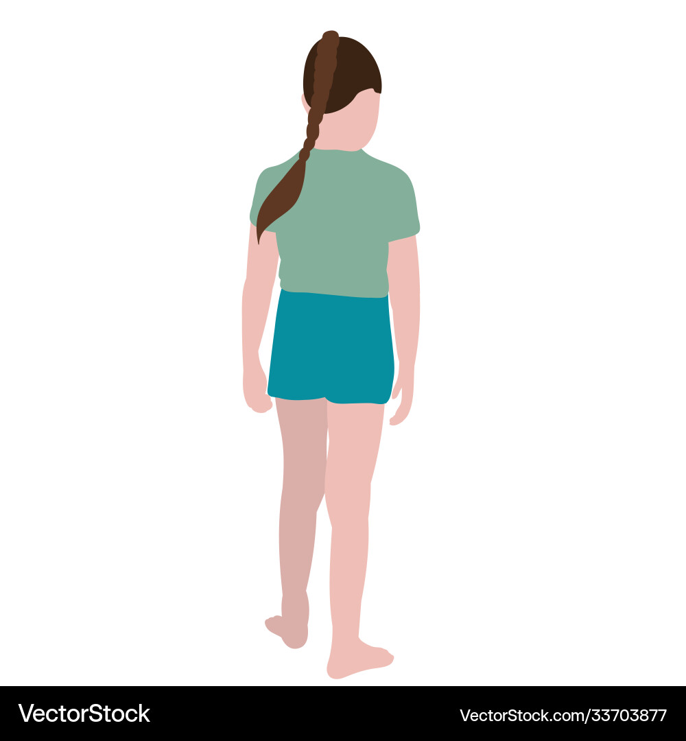 Flat style child little girl Royalty Free Vector Image