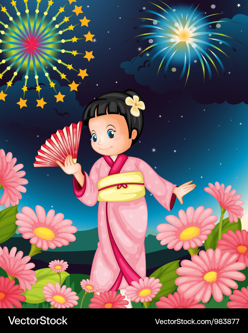 Japanese girl Royalty Free Vector Image - VectorStock