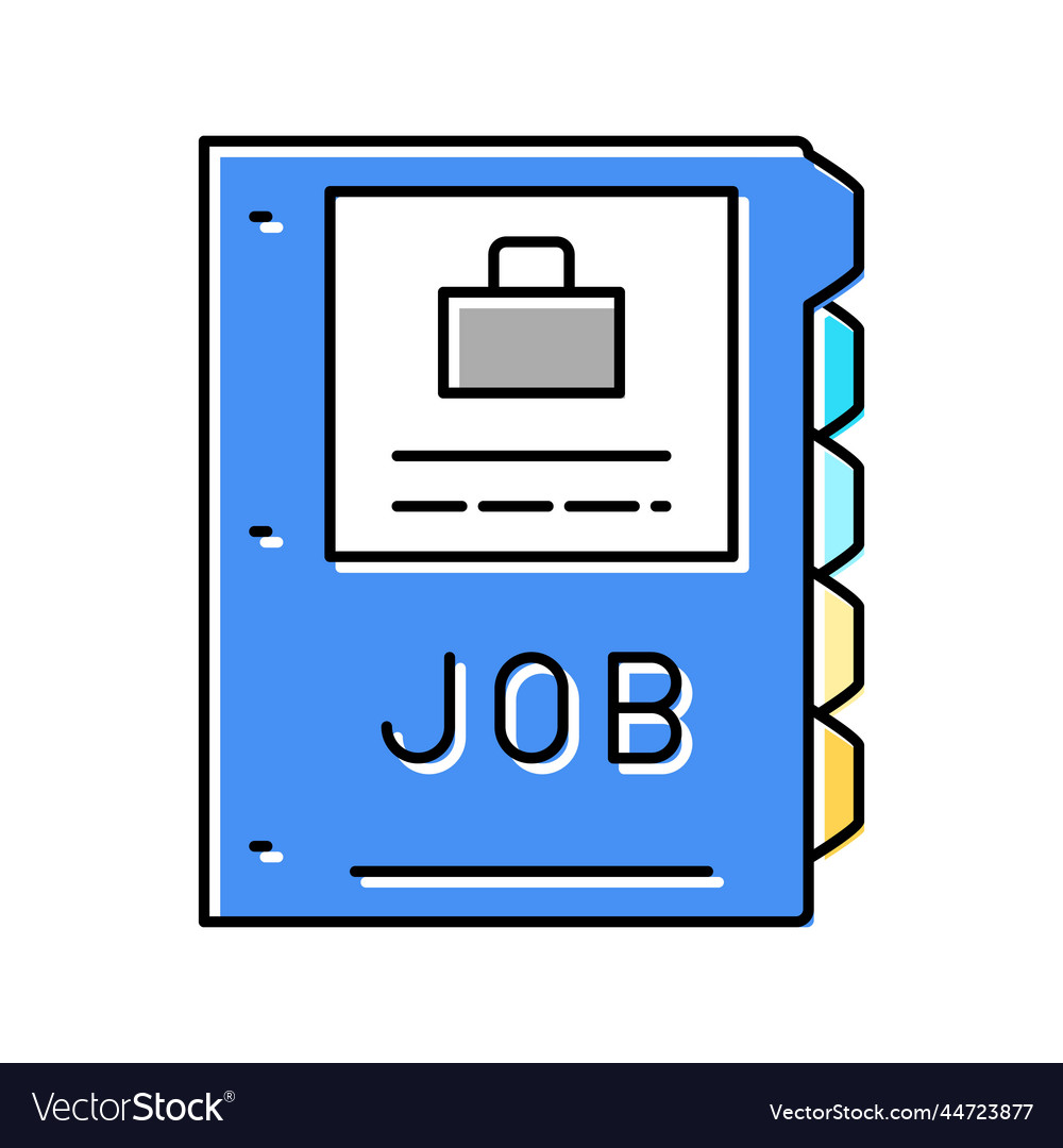 Job folder color icon Royalty Free Vector Image