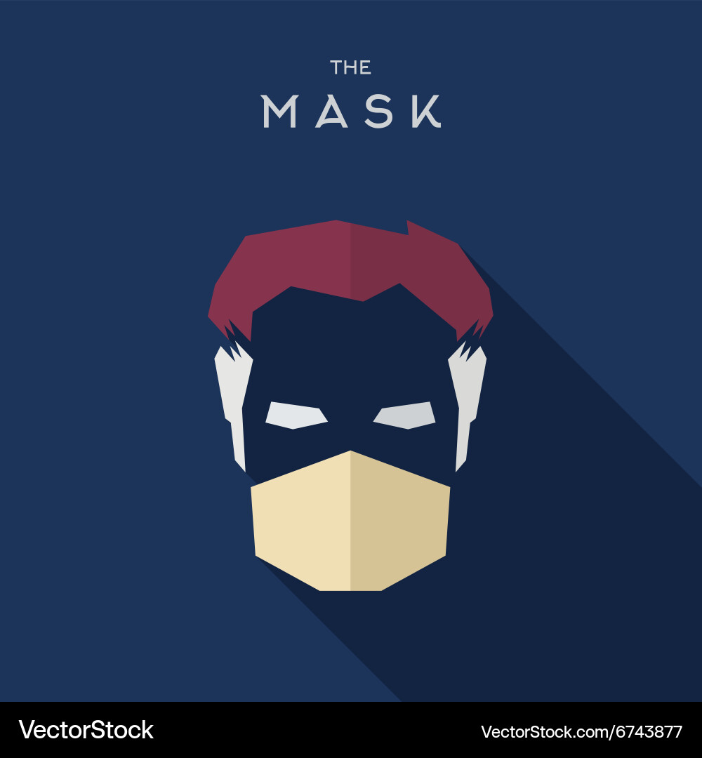 Mask Hero superhero flat style icon logo Vector Image