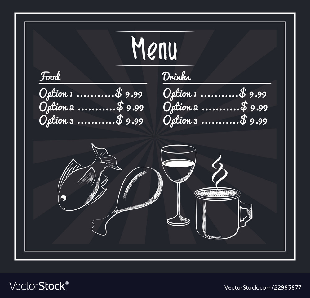 Menu restaurant items Royalty Free Vector Image