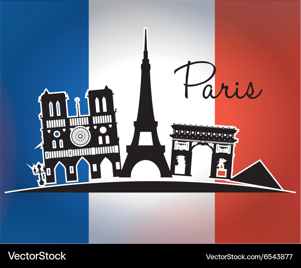 Paris landmarks design Royalty Free Vector Image