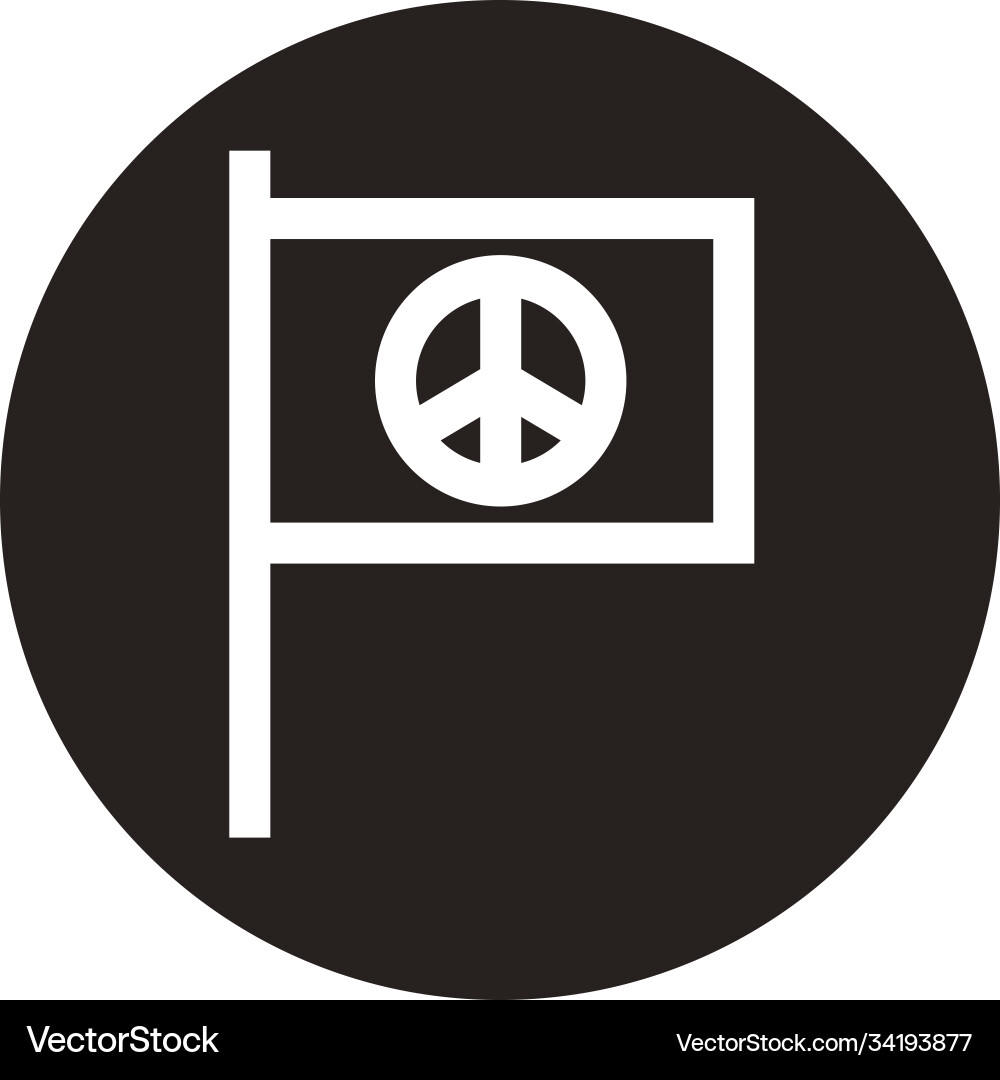 Peace symbol in flag block style icon Royalty Free Vector