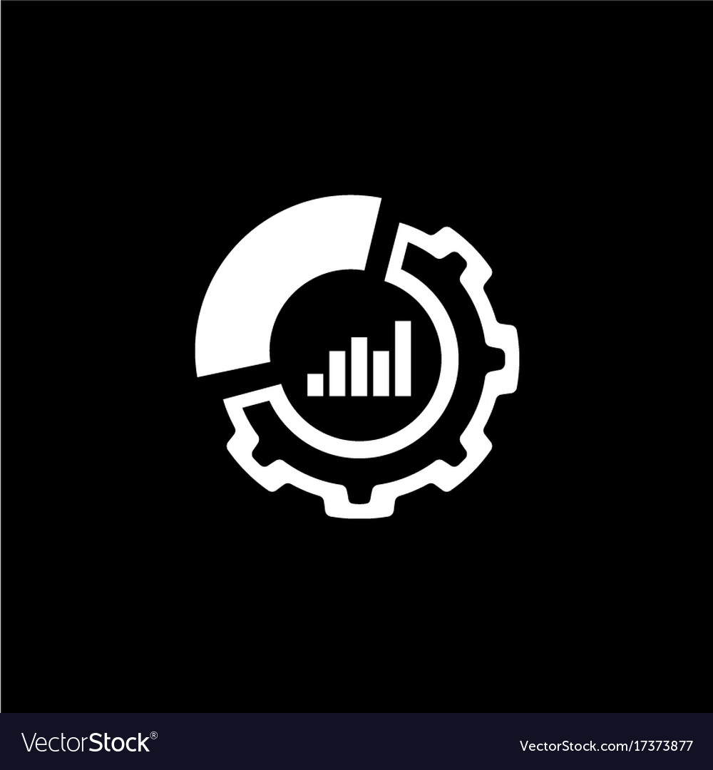 Set up analytics icon flat design Royalty Free Vector Image Set up analytics icon flat design Royalty Free Vector Image