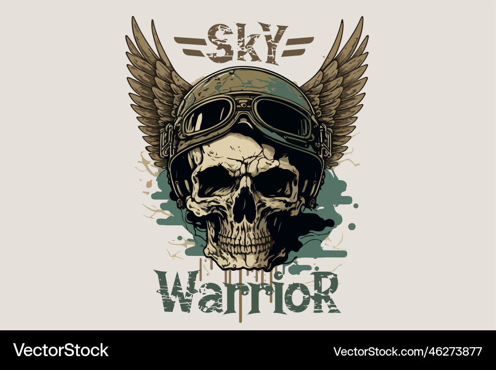 Skull sky warrior Royalty Free Vector Image - VectorStock
