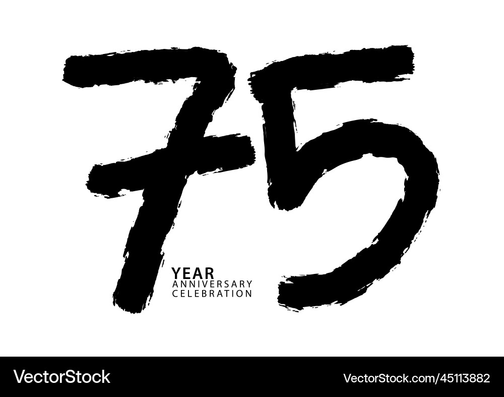 75 year anniversary celebration black color Vector Image