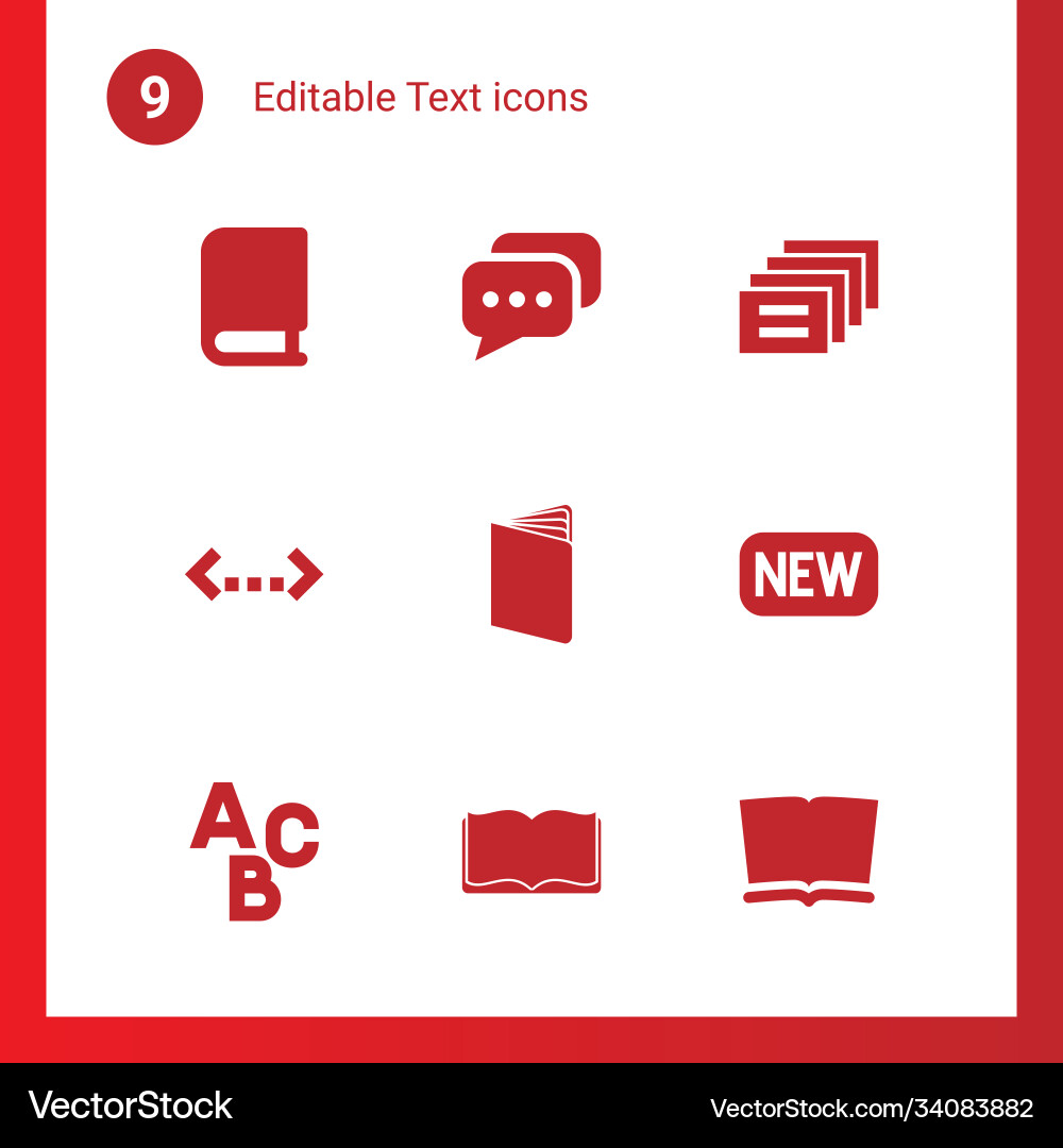 9 text icons Royalty Free Vector Image - VectorStock