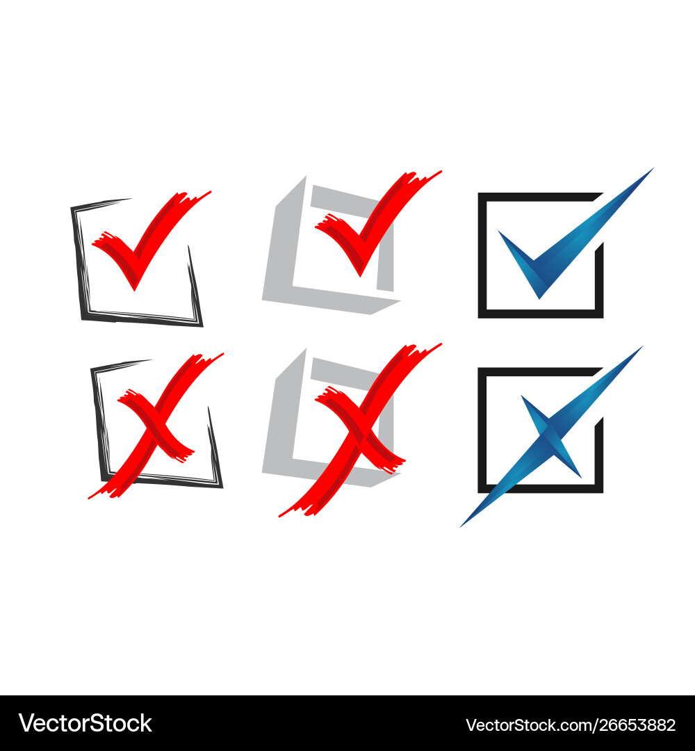 Check mark sign yes or no false true icon Vector Image