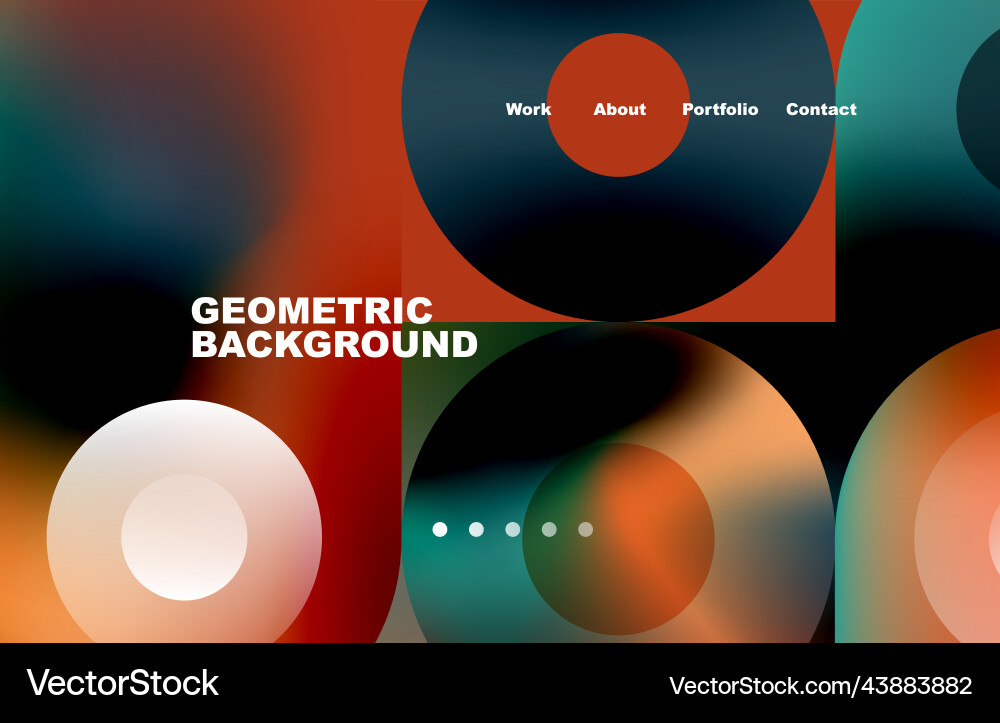 Circles and round shapes landing page abstract Vector Image