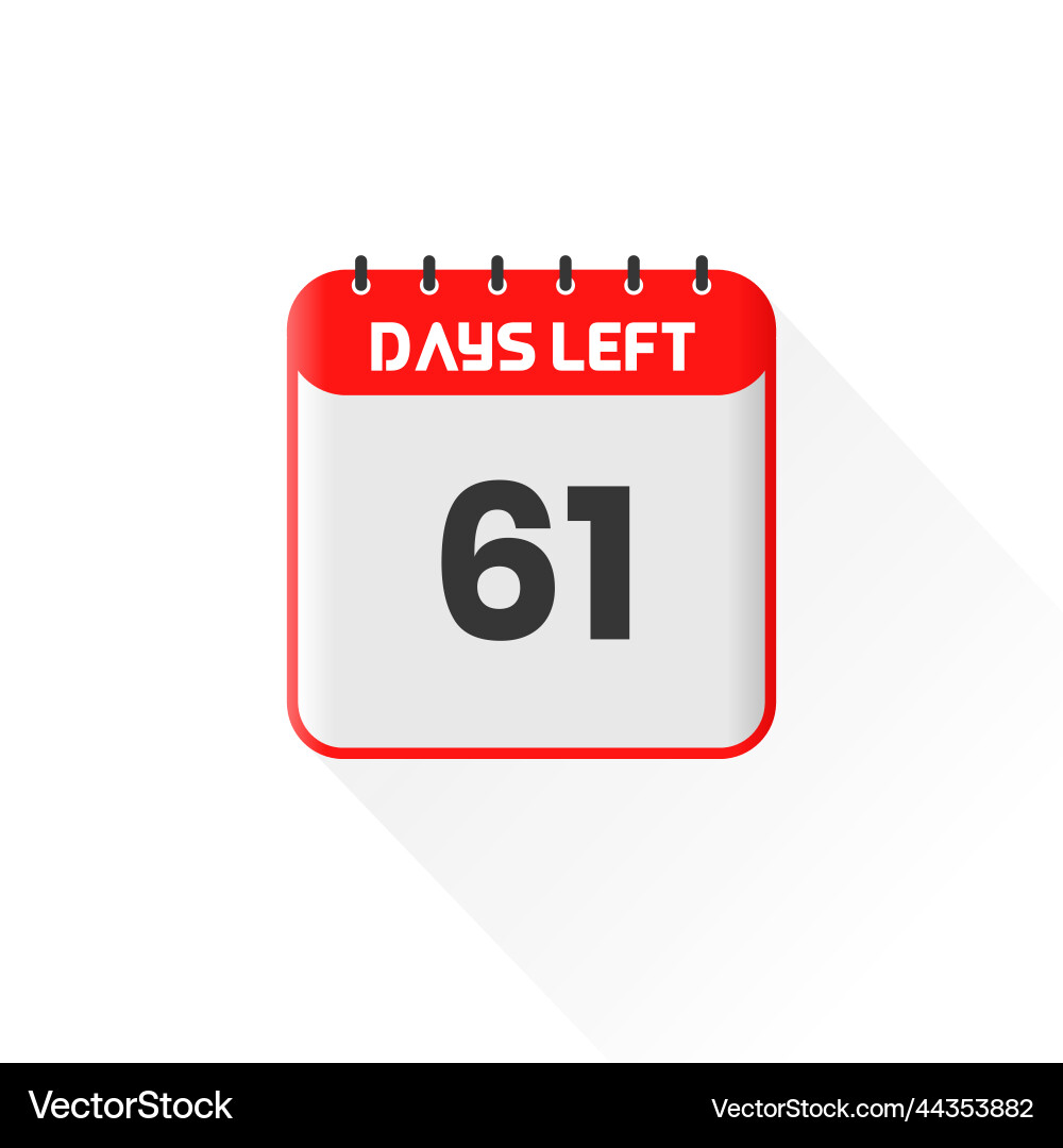 Countdown icon 61 days left for sales promotion Vector Image