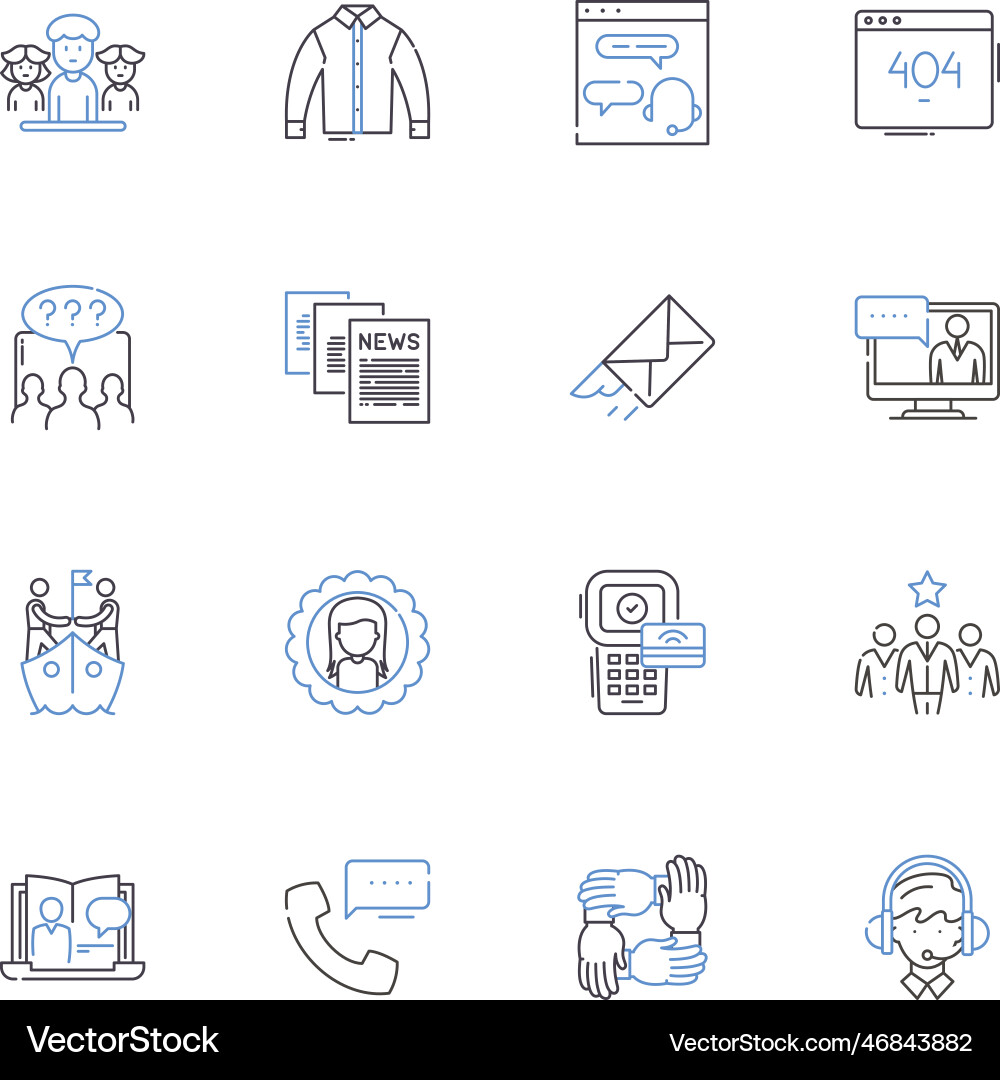 Distributor and consumer line icons collection Vector Image