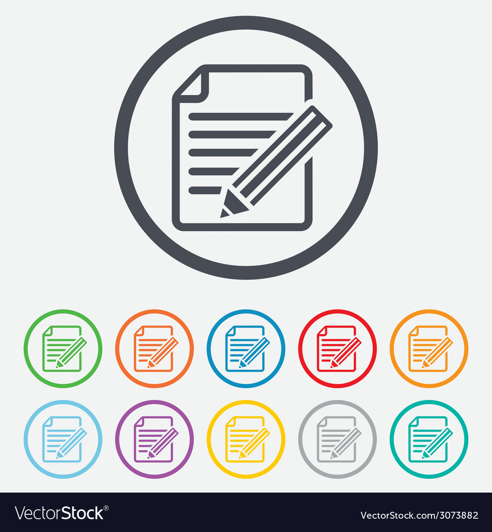 Edit document sign icon content button Royalty Free Vector