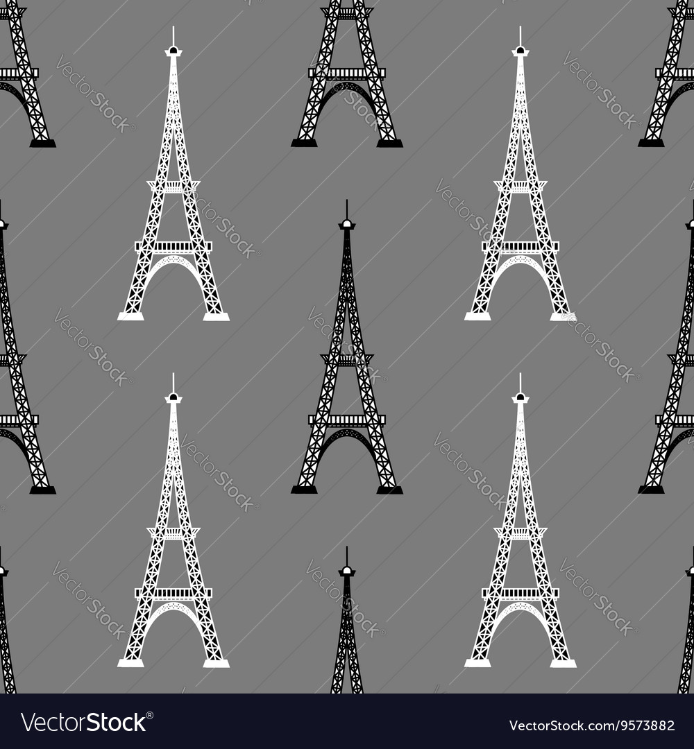 Eiffel Tower Seamless Background French Pattern Vector Image