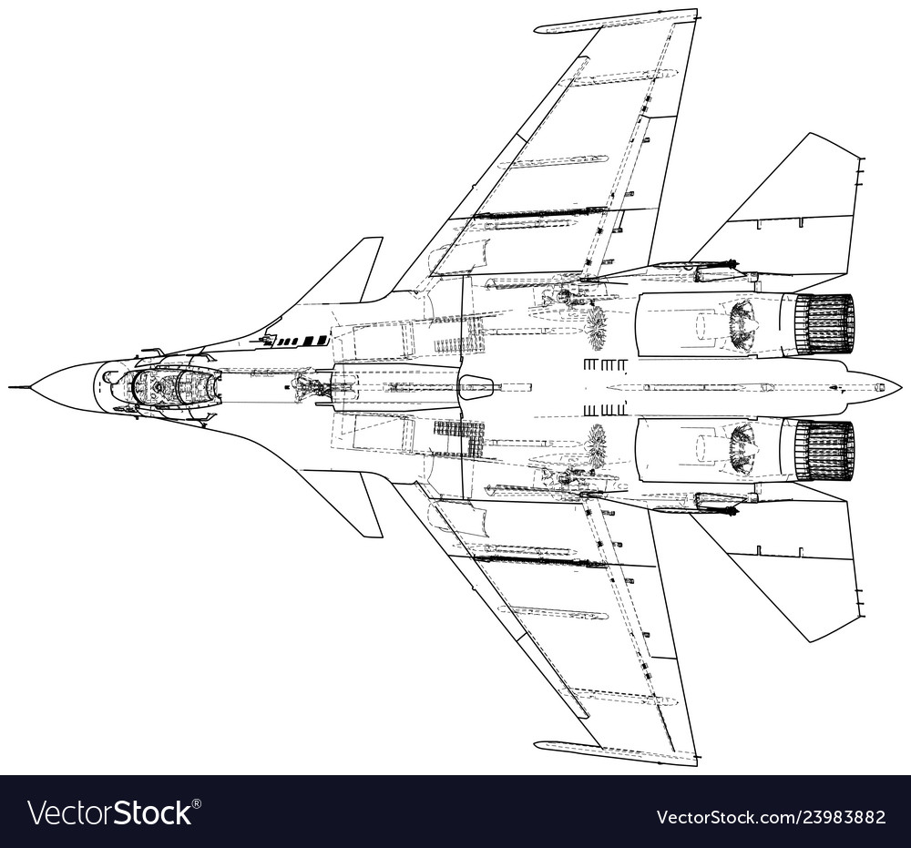 Fighter jet wireframe concept created Royalty Free Vector