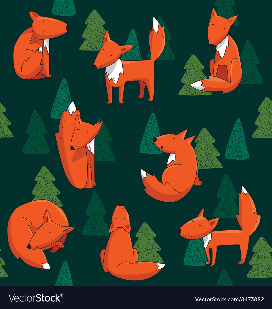 Fox pattern Royalty Free Vector Image - VectorStock