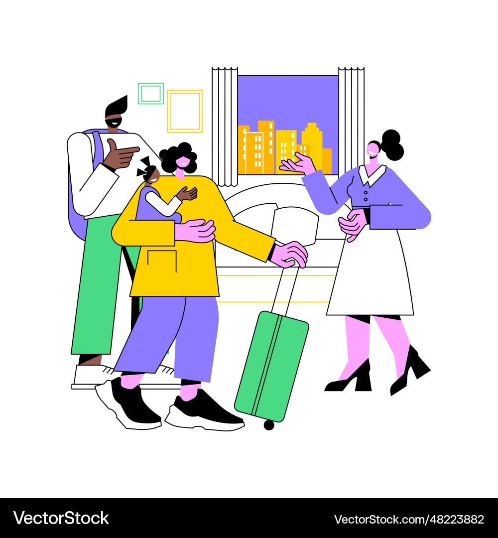 Guesthouse host isolated cartoon Royalty Free Vector Image