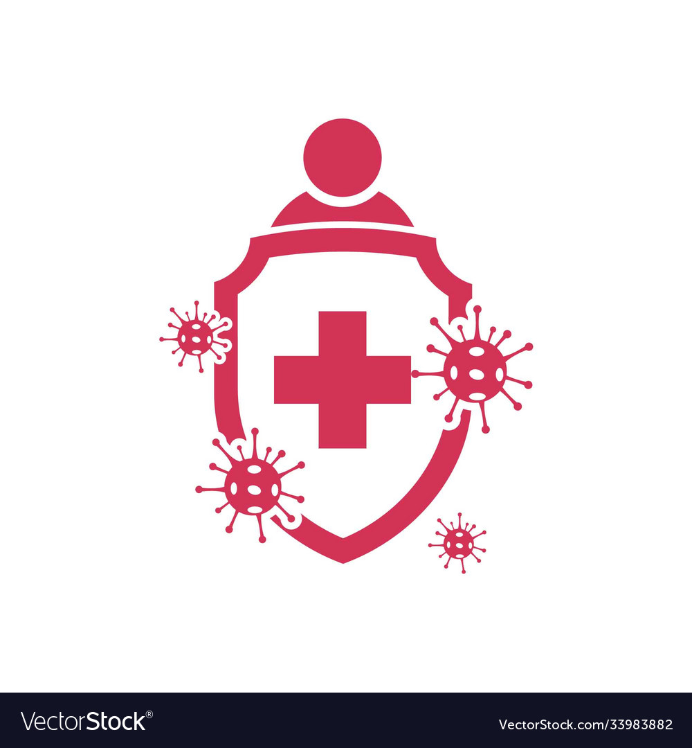 Immune System Icon Logo Health Bacteria Virus Vector Image