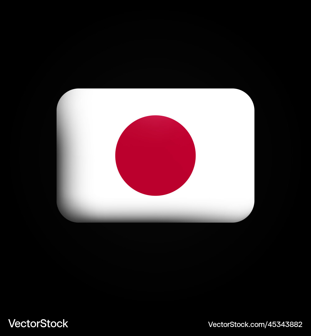 Japan flag 3d icon national Royalty Free Vector Image