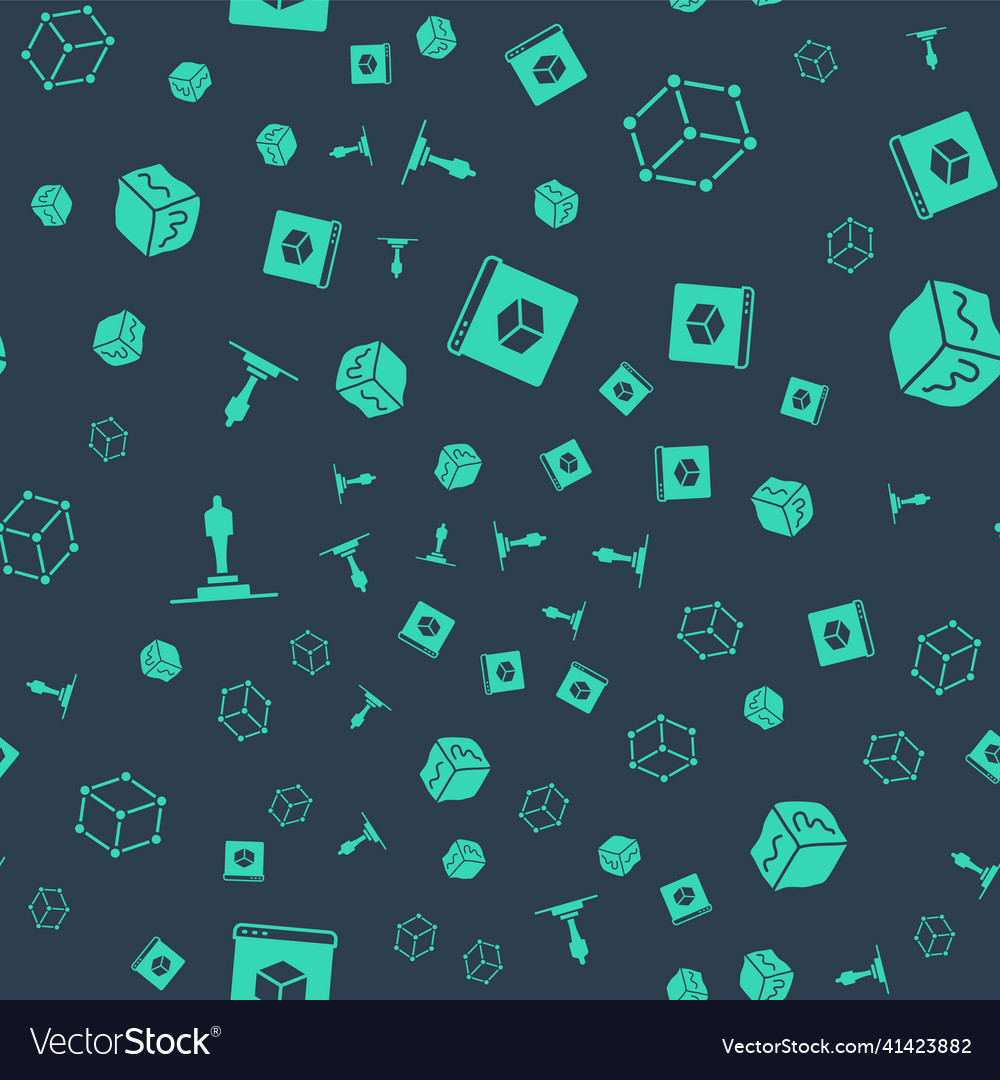 Set 3d printer isometric cube model Royalty Free Vector