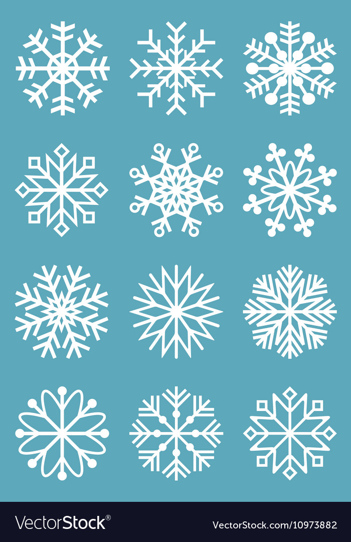 Set snowflakes Royalty Free Vector Image - VectorStock