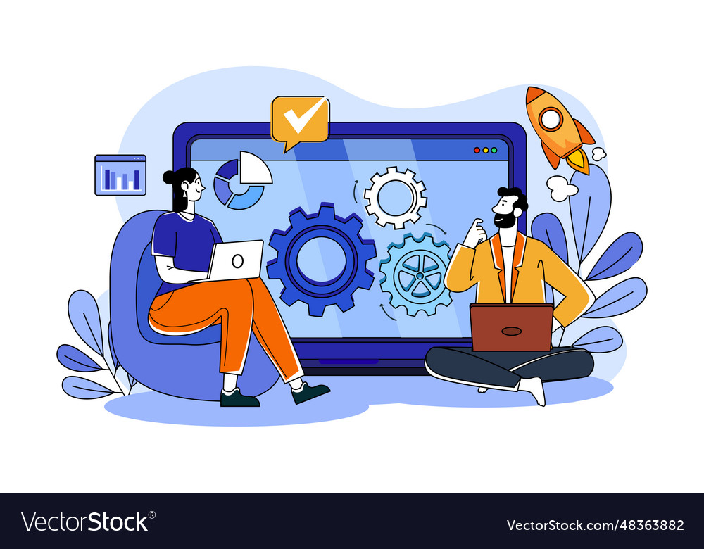 Usability testing concept on white background Vector Image