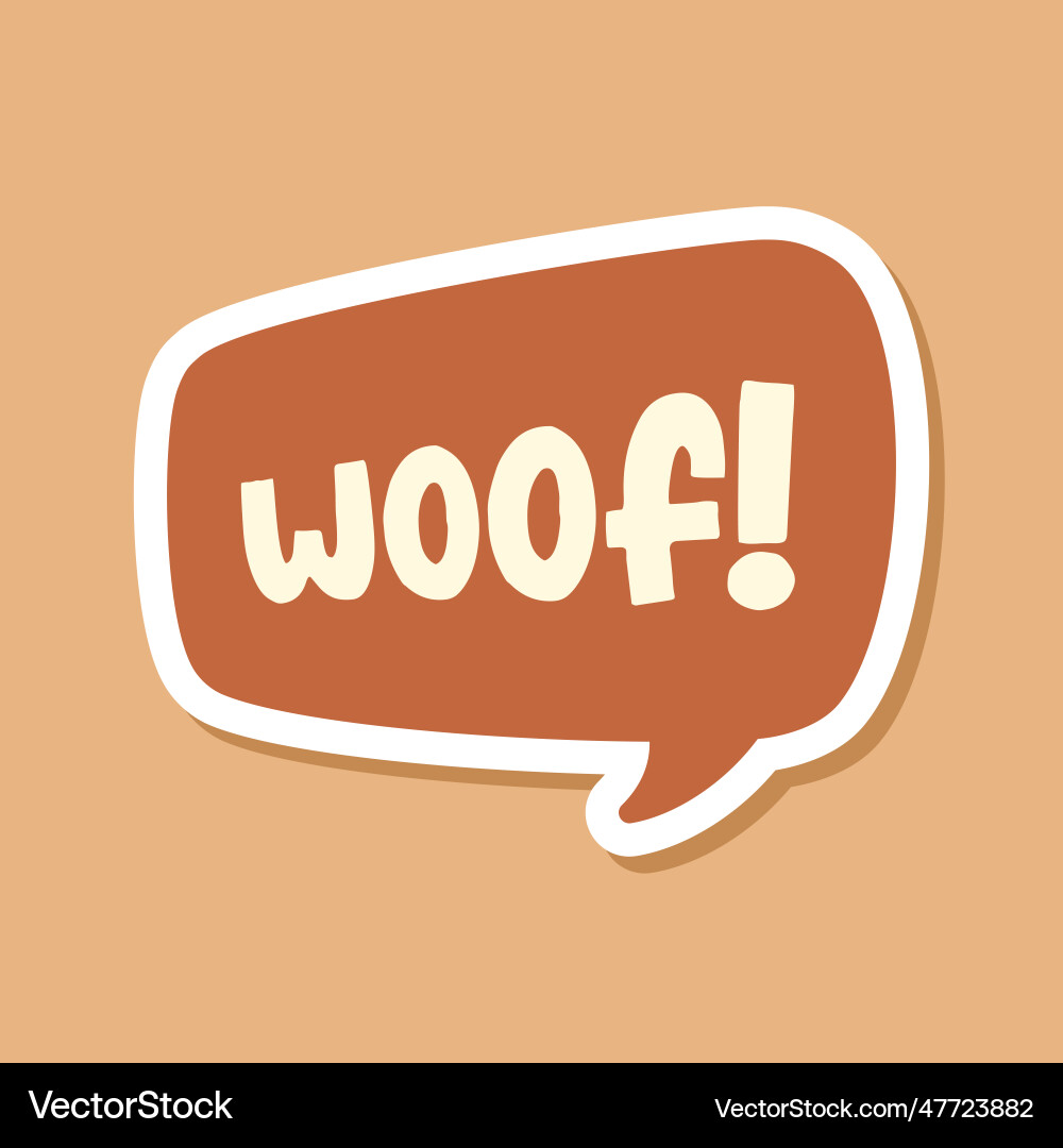 Woof text in a speech bubble balloon digital Vector Image