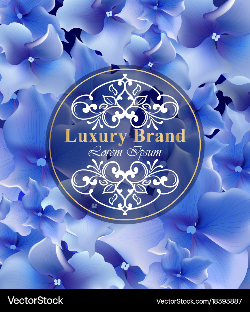Blue flowers card beautiful Royalty Free Vector Image