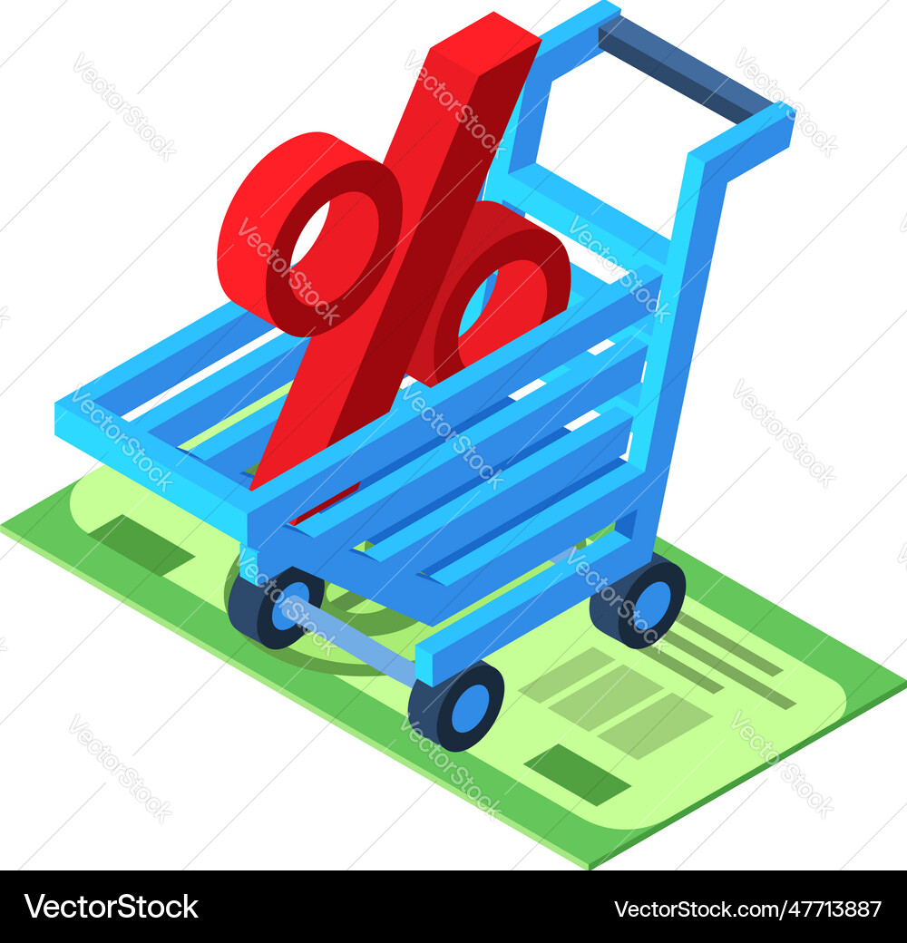 Consumer credit icon isometric shopping Royalty Free Vector