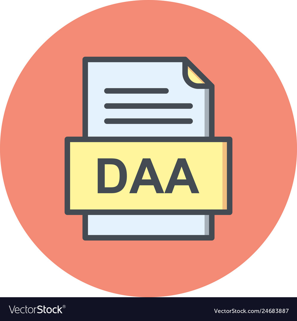 Daa file document icon Royalty Free Vector Image