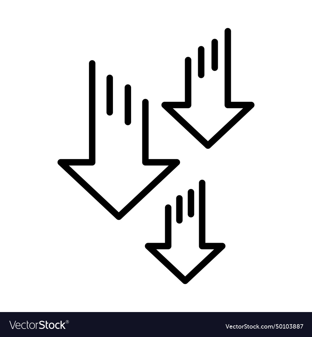 Decrease performance business icon with black Vector Image