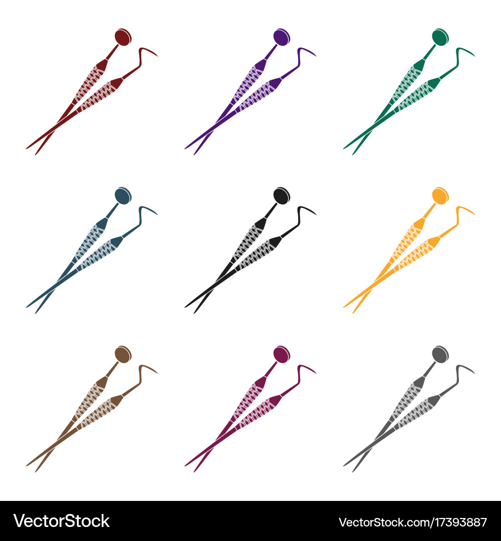 Dental instruments icon in black style isolated Vector Image