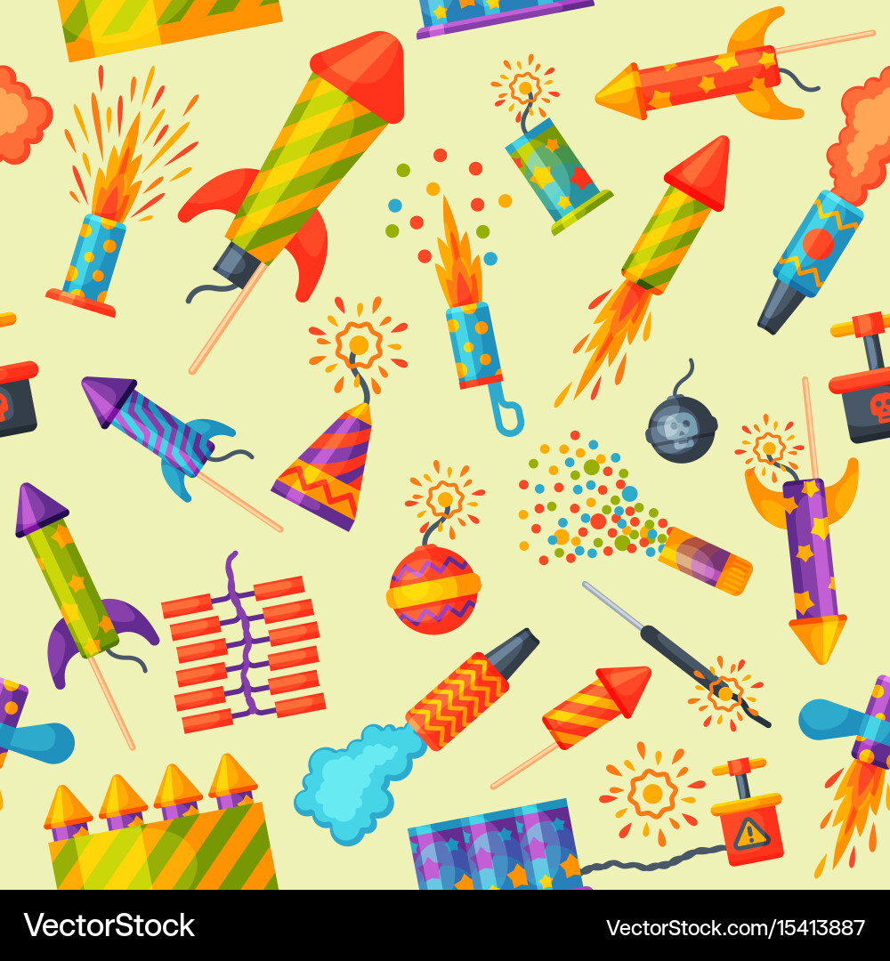 Fireworks rocket and flapper birthday party gift Vector Image