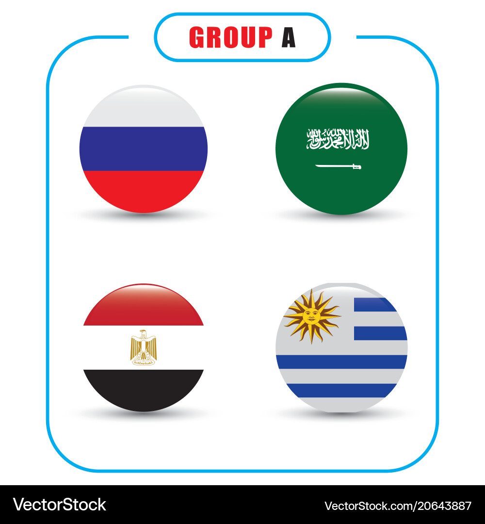 Football championship flags group a Royalty Free Vector
