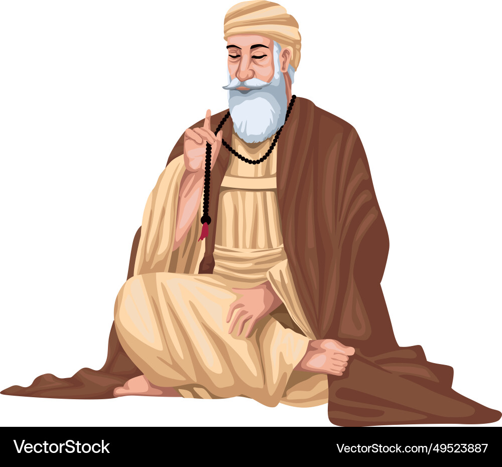 Guru nanak jayanti saint Royalty Free Vector Image