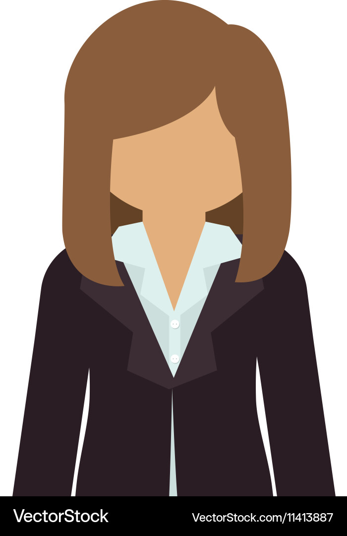 Half body woman with jacket Royalty Free Vector Image