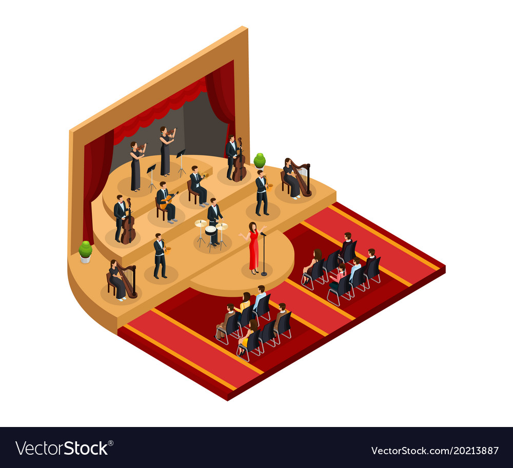 Isometric classical opera performance concept Vector Image