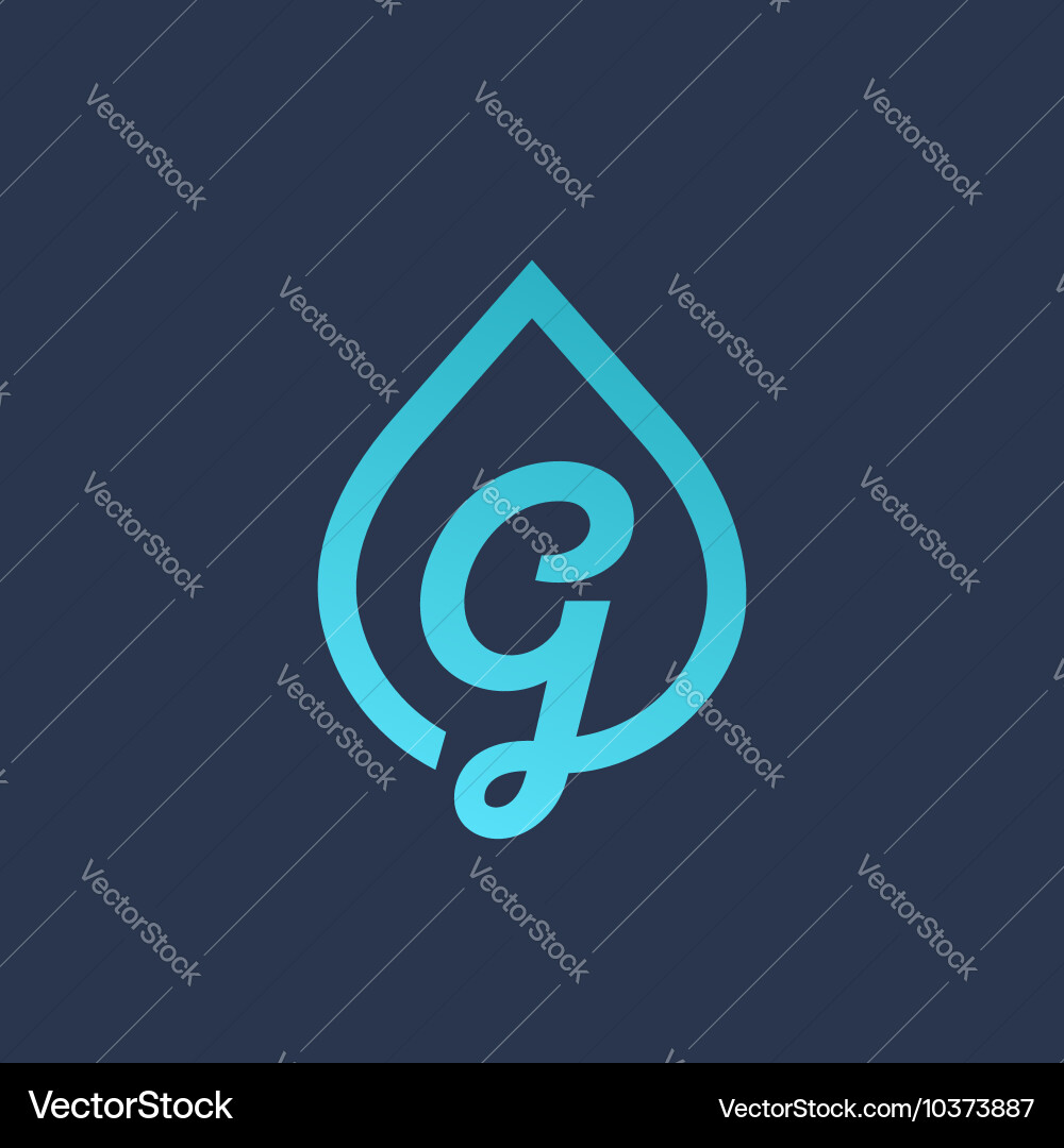 Letter G water drop logo icon design template Vector Image