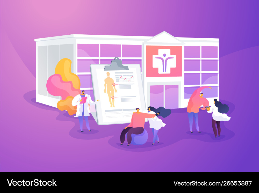Rehabilitation center concept Royalty Free Vector Image