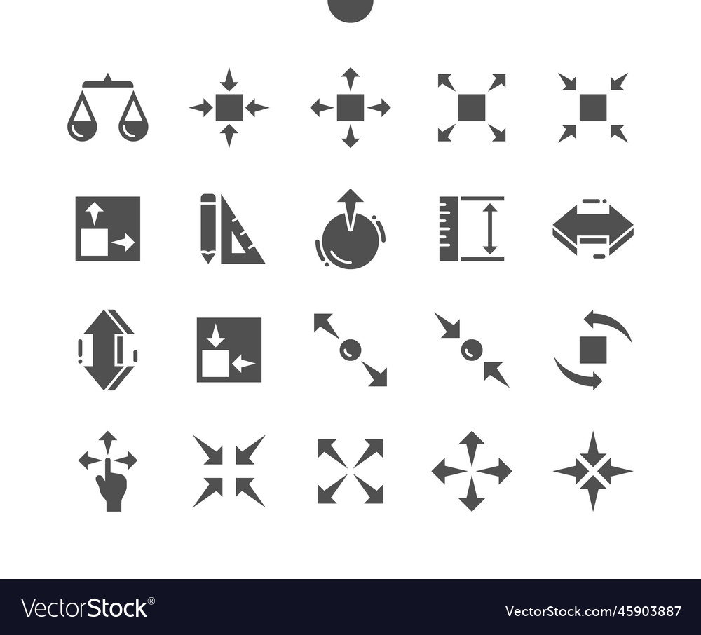 Scaling arrow measurement and measure Royalty Free Vector