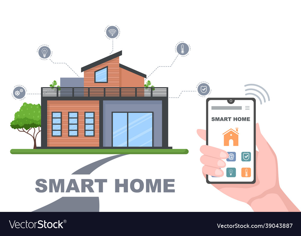 Smart home technology house control system Vector Image