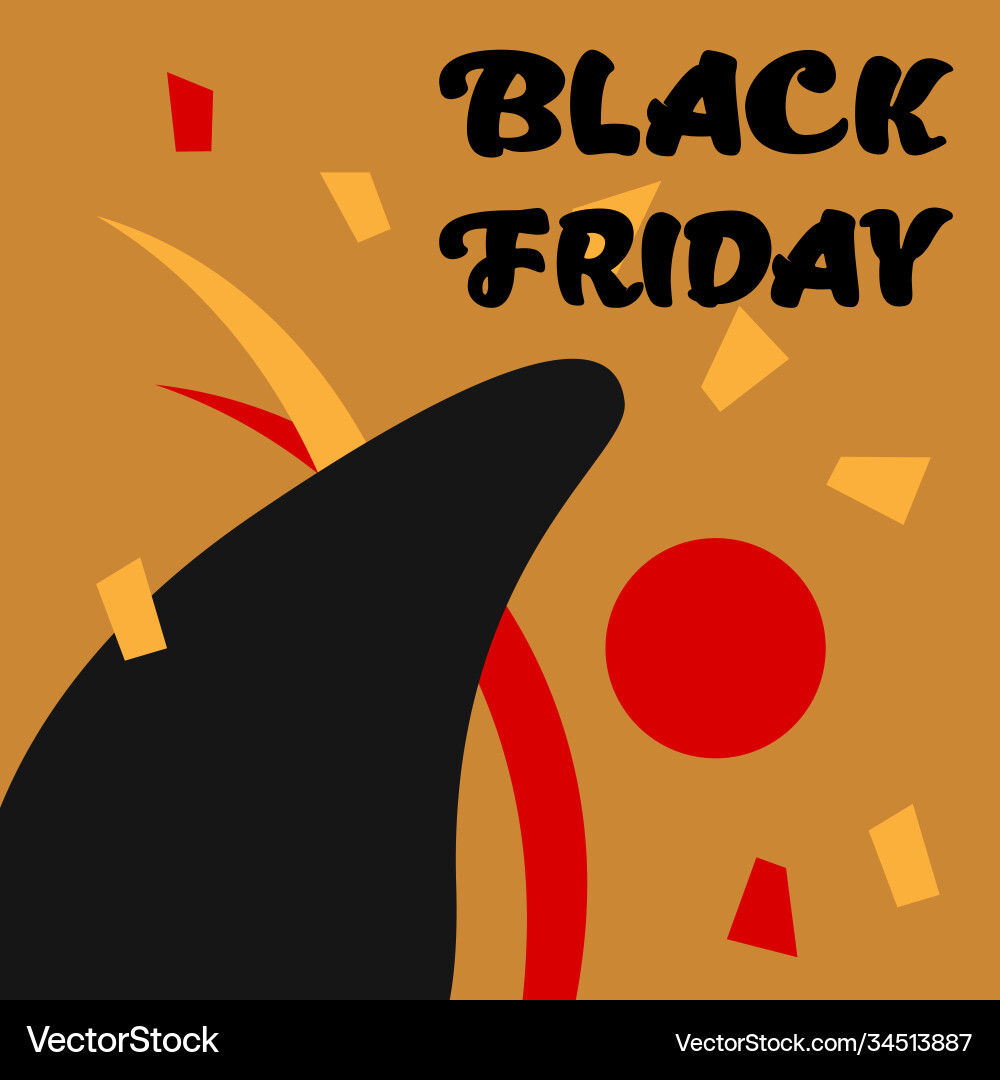Tribal black friday confetti on yellow backdrop Vector Image