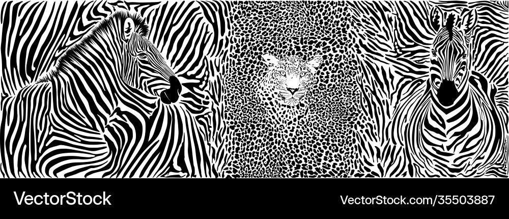 Wild animal background - template with motif Vector Image