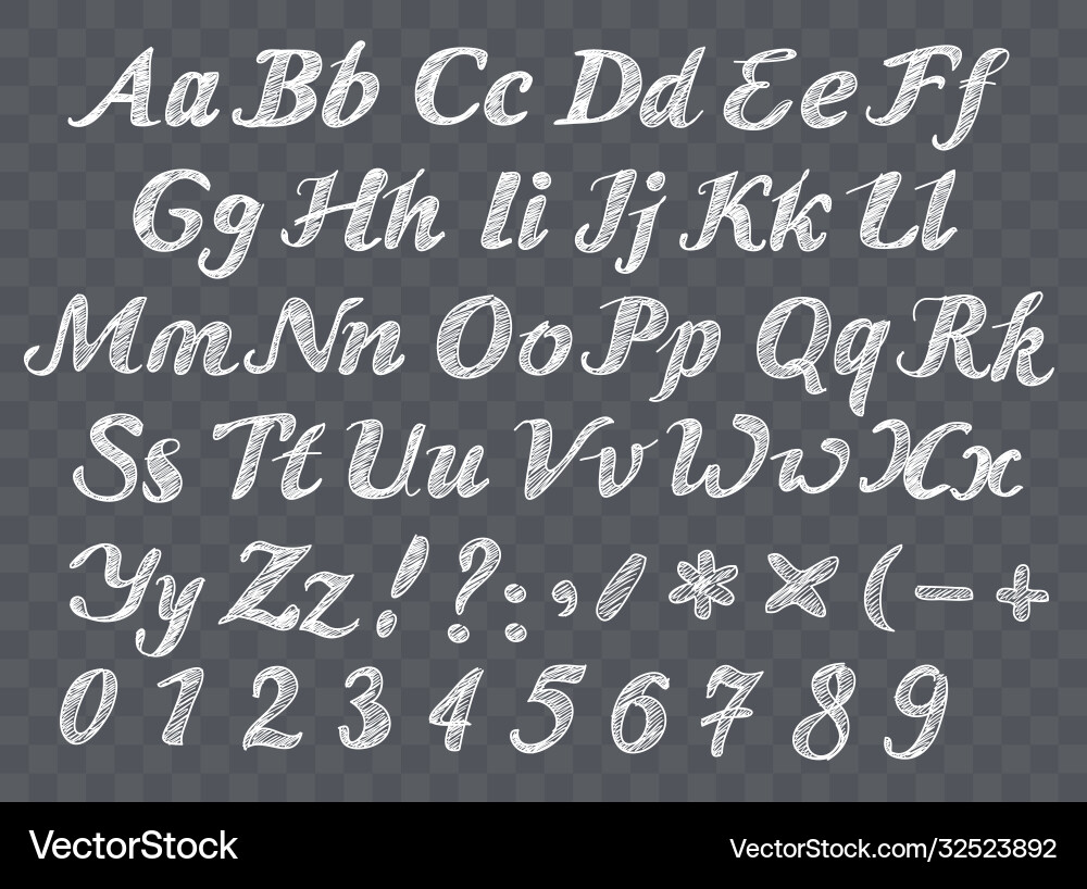 Abc english alphabet on transparent background Vector Image