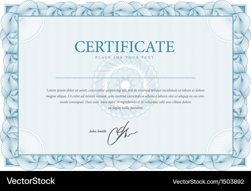 Certificate pattern that is used in currency and Vector Image