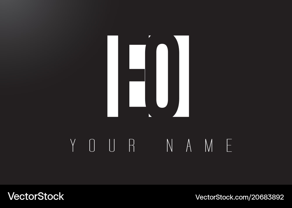 Eo letter logo with black and white negative Vector Image