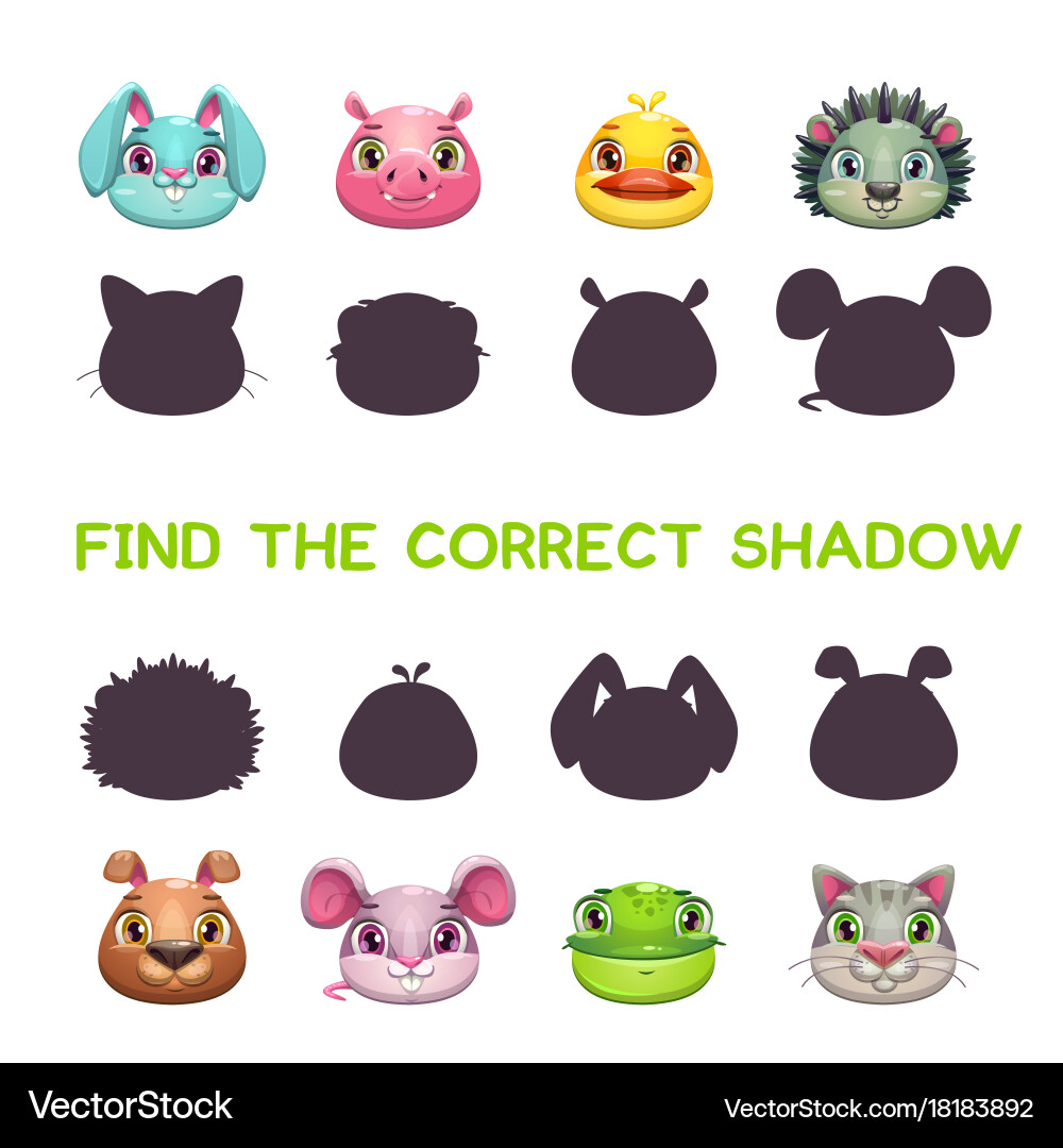 Find correct shadow Royalty Free Vector Image - VectorStock