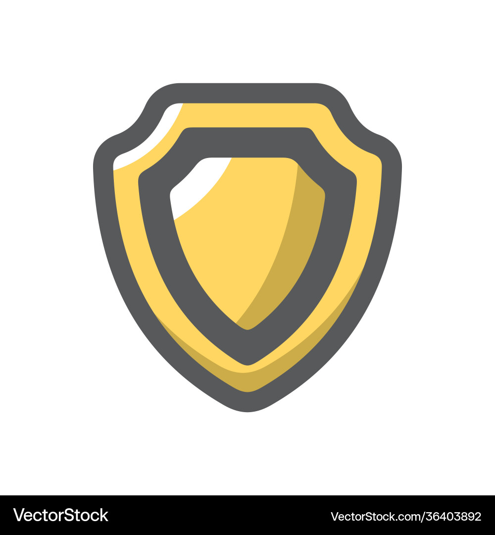 Gold shield coat arms icon cartoon Royalty Free Vector Image