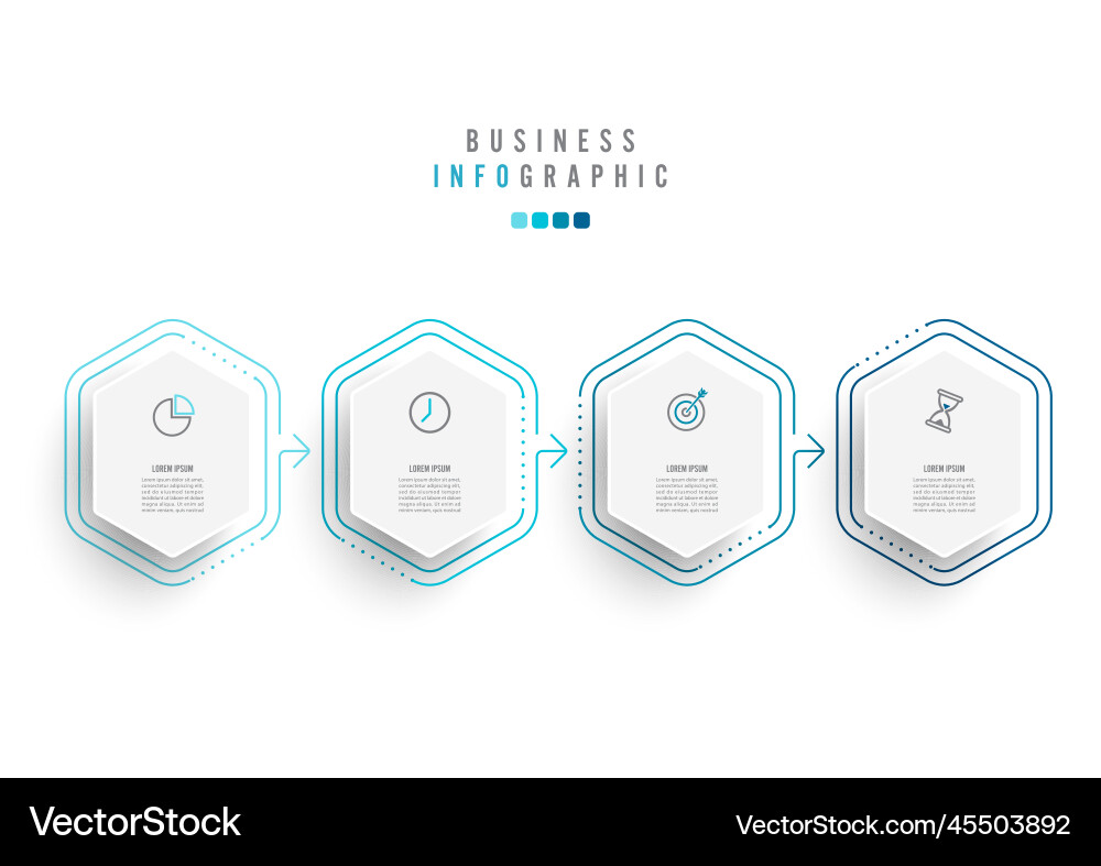 Infographic Design Template With Icons And 4 Vector Image