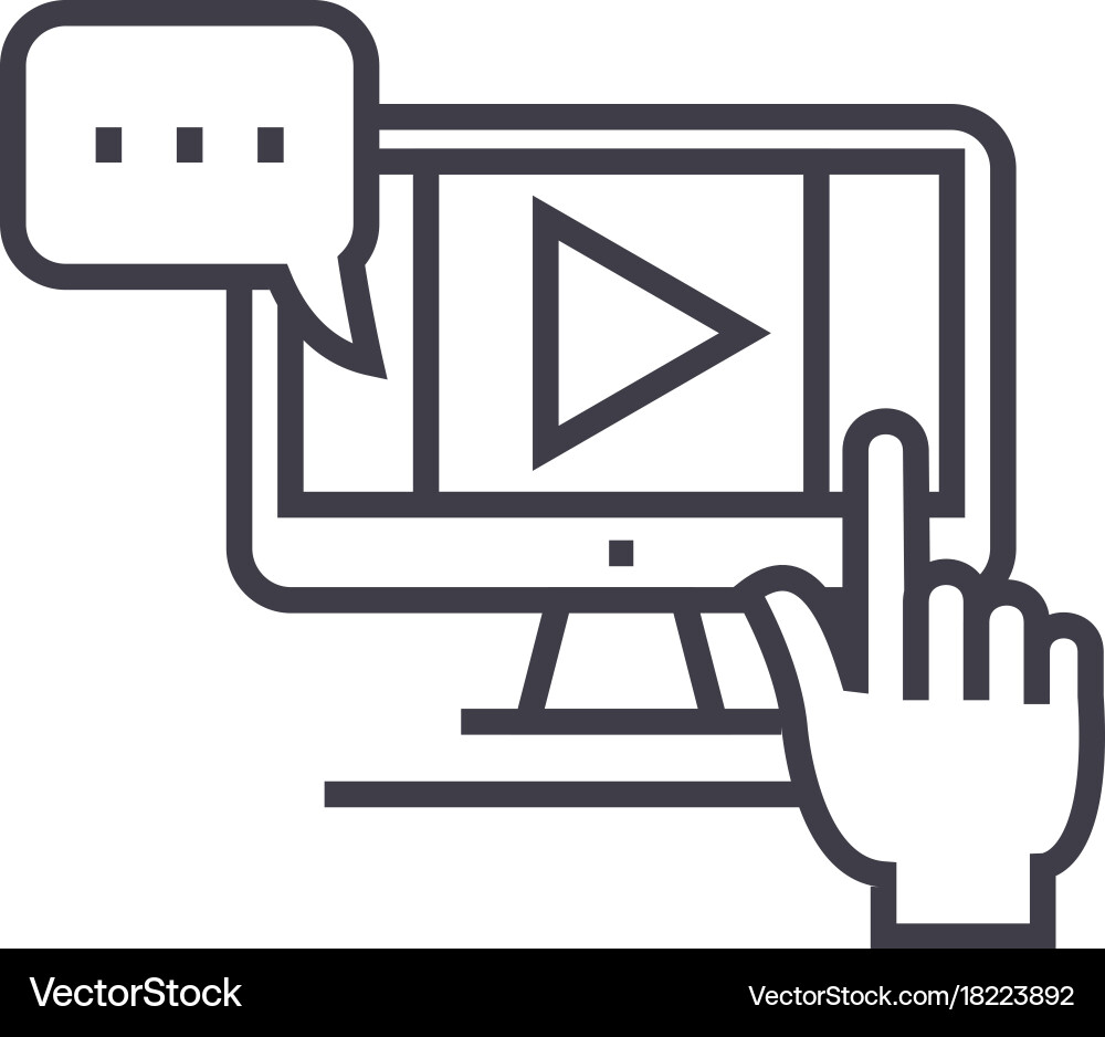 Online video courses linear icon sign symbol Vector Image
