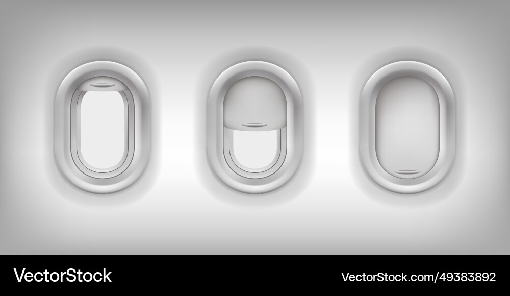 Realistic aircraft 3d plane windows insight air Vector Image